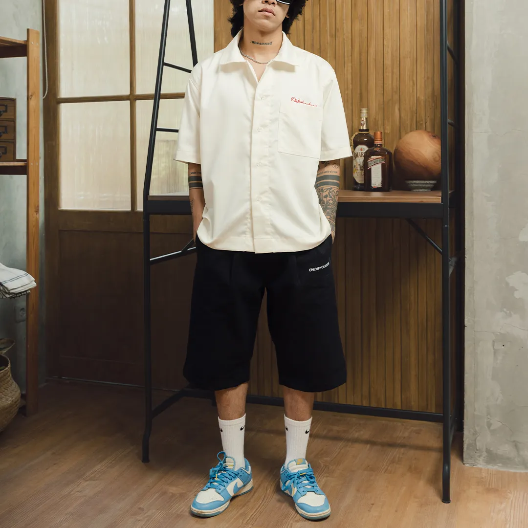 Onlyifyouknow – Black Jorts “Embroidery Logo Design” | onlyifyouknow